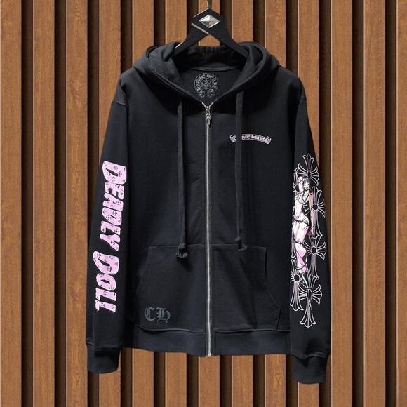 Chrome Hearts | Jackets & Coats | Chrome Hearts Mens Black Hooded ...